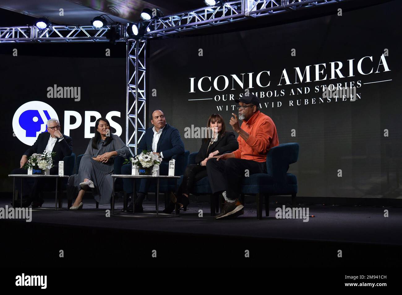 David Rubenstein, from left, Nancy Wang Yuen, Michael Boulware Moore ...