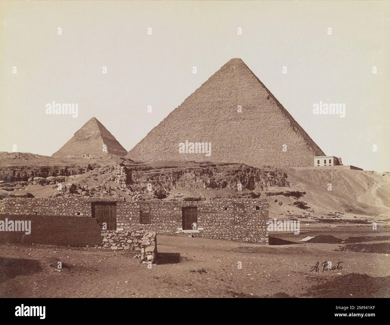 Pyramids at Giza (View from northeast of the pyramids of Chephren and ...