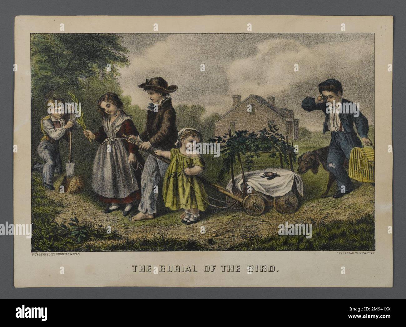 The Burial of the Bird Currier & Ives (American). , n.d. Hand-colored ...