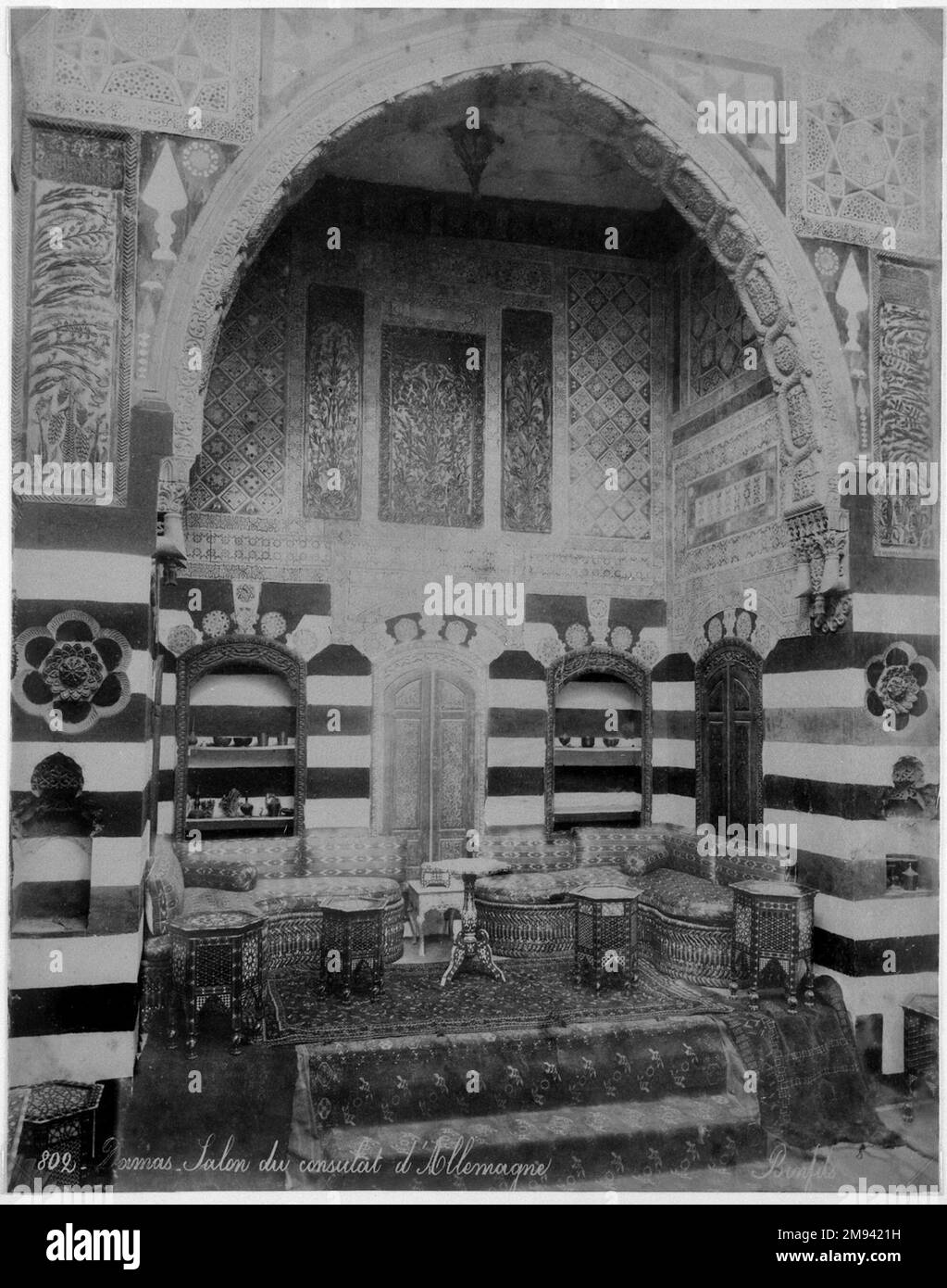 Damascus- Reception room of the German Consulate Felix Bonfils (French ...