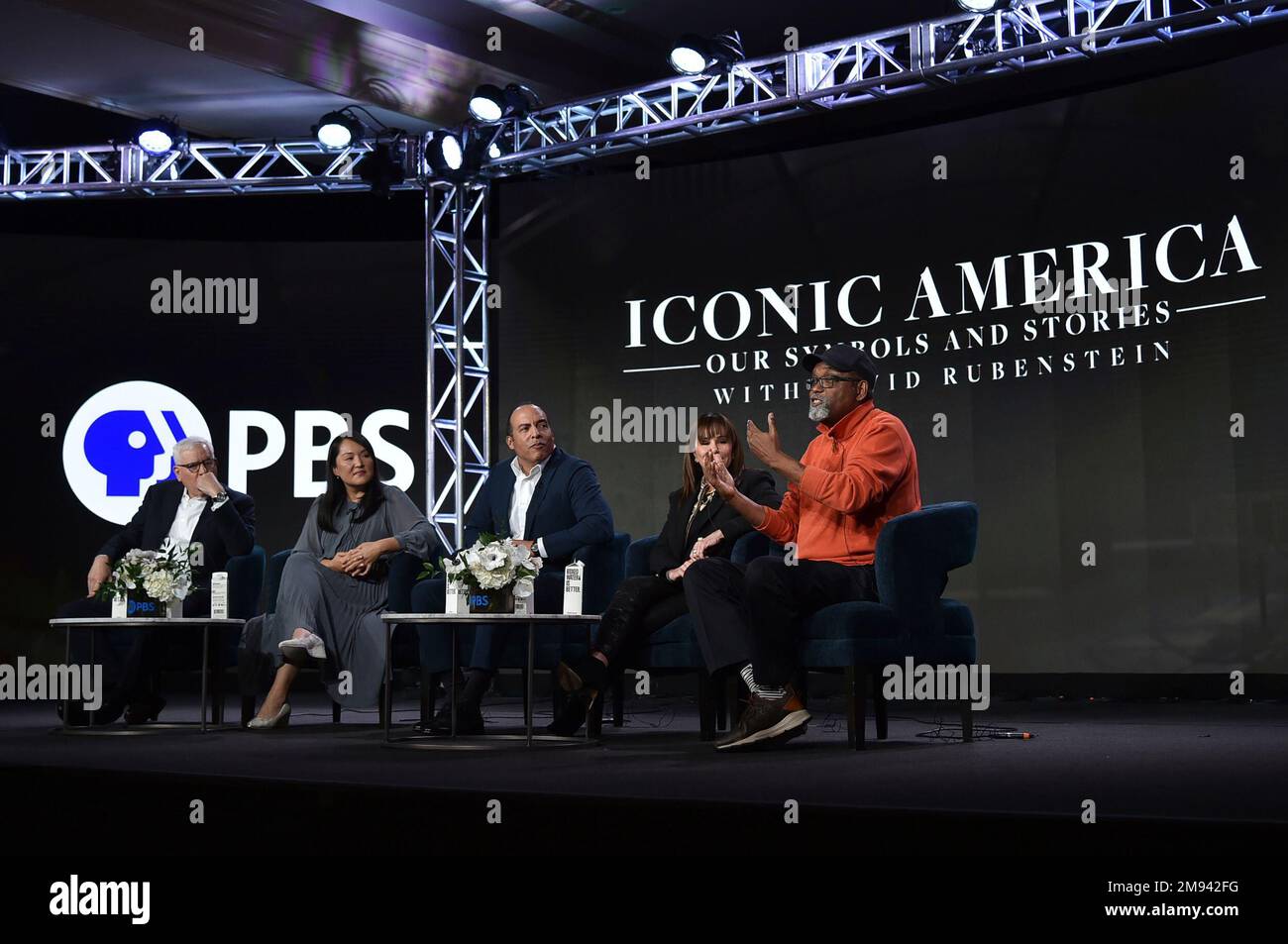 David Rubenstein, from left, Nancy Wang Yuen, Michael Boulware Moore ...