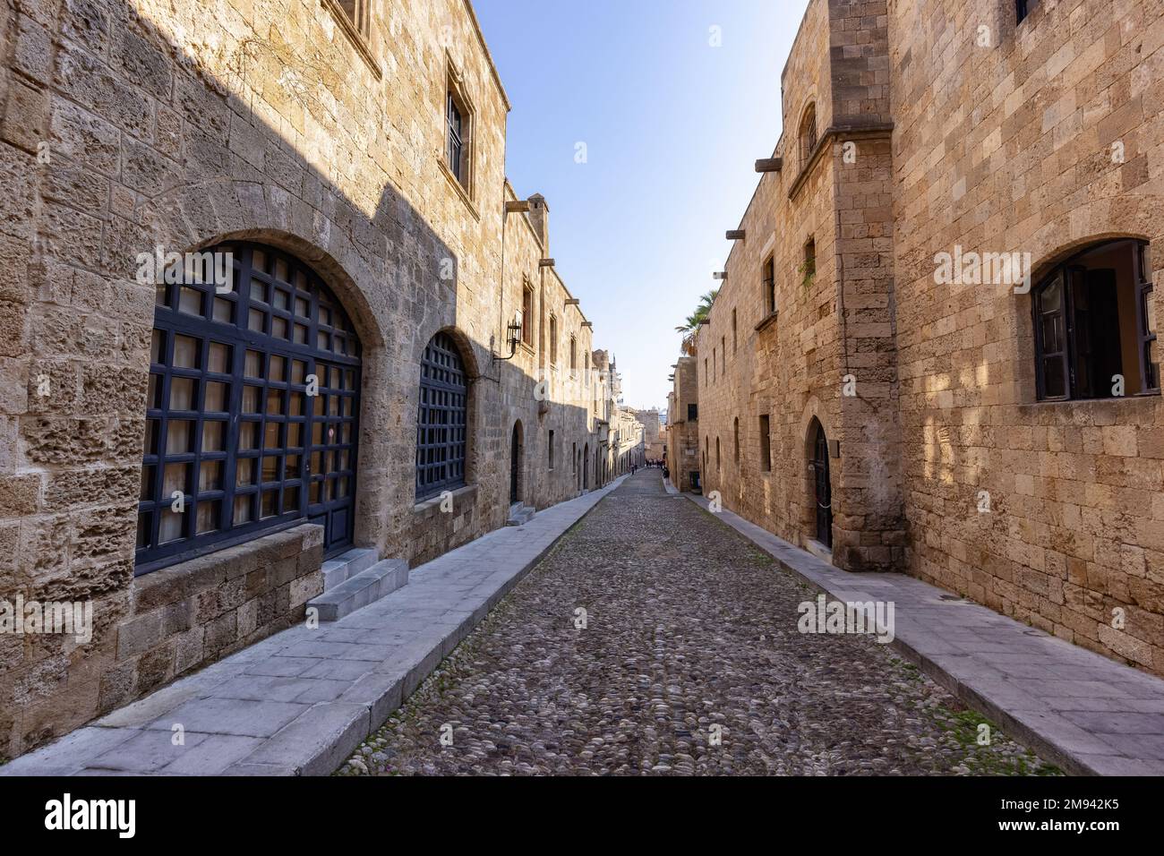 Street of the Knights of Rhode in Greece Stock Photo - Alamy