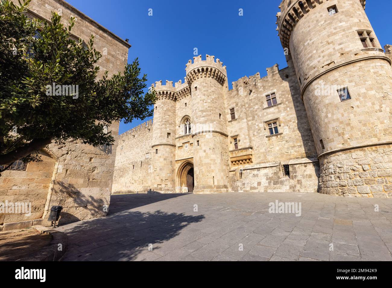 Palace of the Grand Master of the Knights of Rhodes in Greece Stock ...