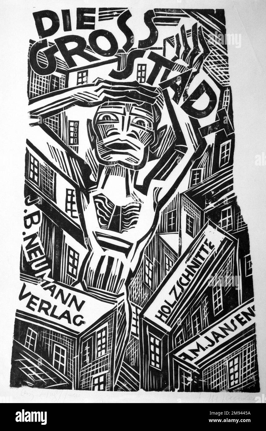 The Big Town Franz M. Jansen (German, 1885-1958). , 1921. Woodcut on ...