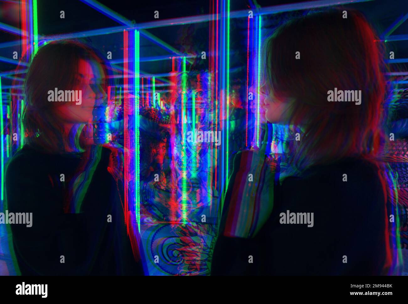 Glitch Double Exposure Portrait in Sensual Expressive Bizarre Dancer ...