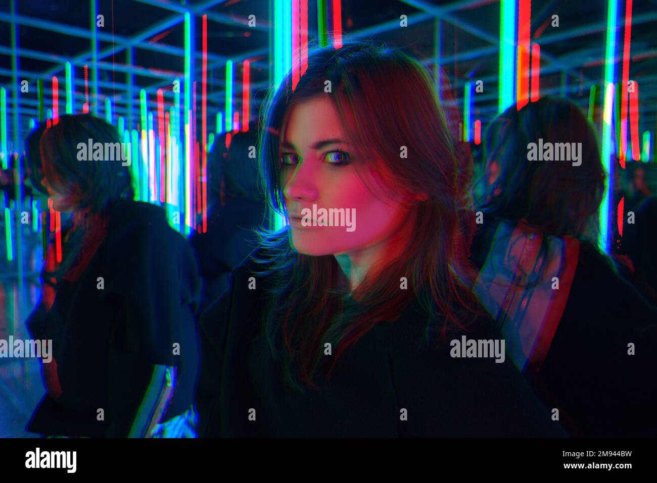 Glitch Double Exposure Portrait in Sensual Expressive Bizarre Dancer ...