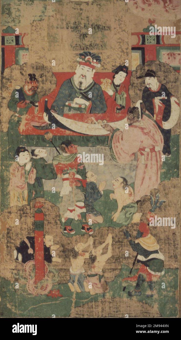 Ten Kings of the Underworld , 19th century. Ink and color on silk, 28 3 ...