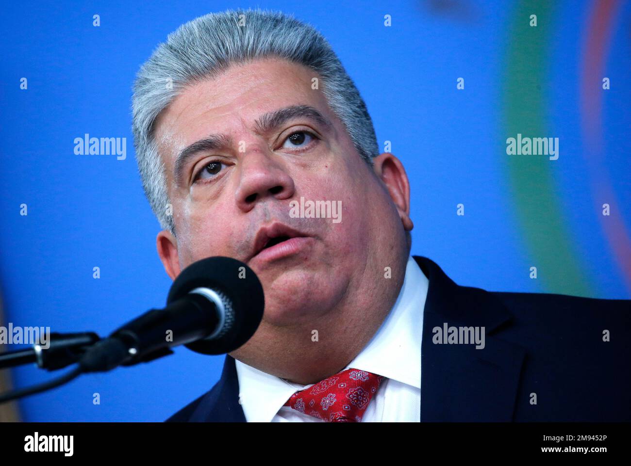 New York City, USA. 16th Jan, 2023. Brooklyn District Attorney Eric Gonzales speaks during the ...
