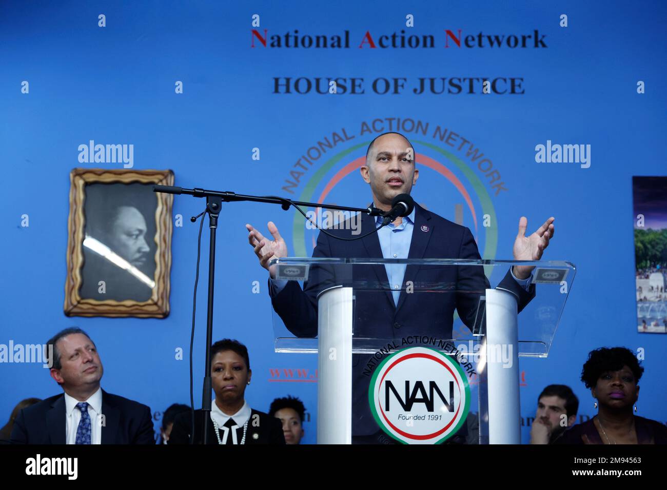 New York City, USA. 16th Jan, 2023. US House minority leader Hakeem ...