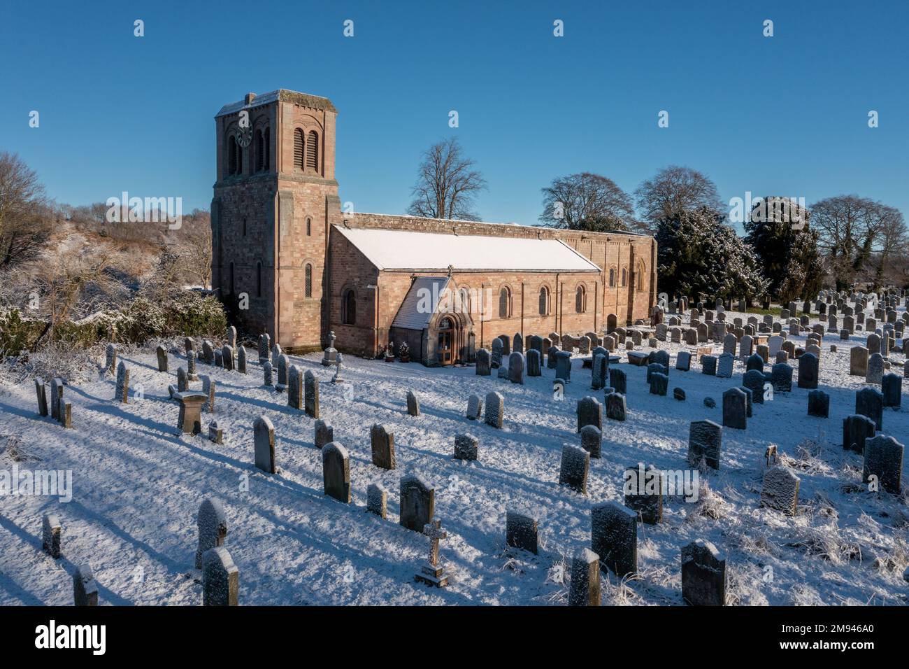 St Cuthbert's Church, Norham, north Northumberland, England, UK Stock ...
