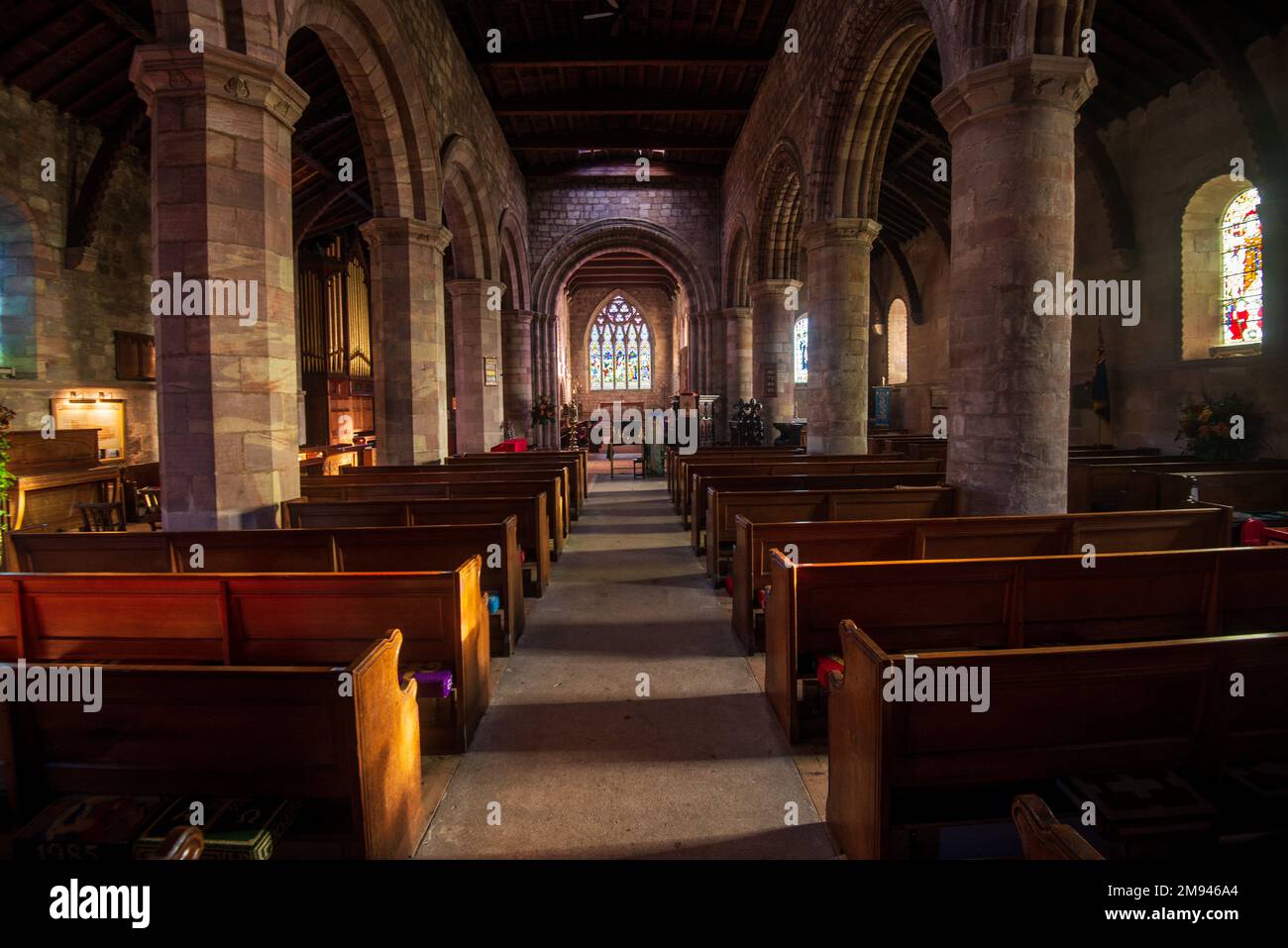 The interior of St Cuthbert's Church, Norham, north Northumberland ...
