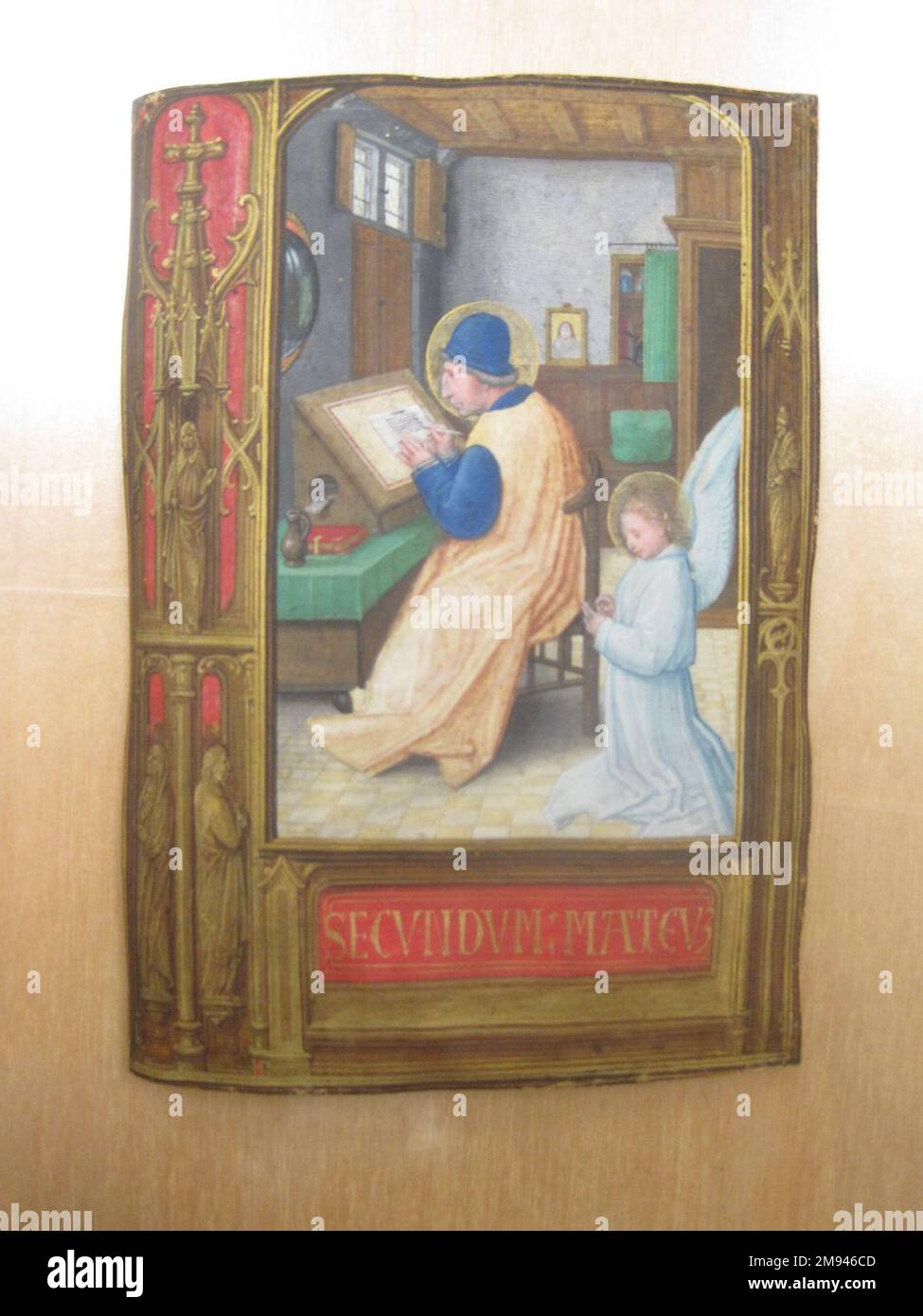 St. Matthew Writing with Angel Simon Bening (Flemish, 1483-1561). St ...
