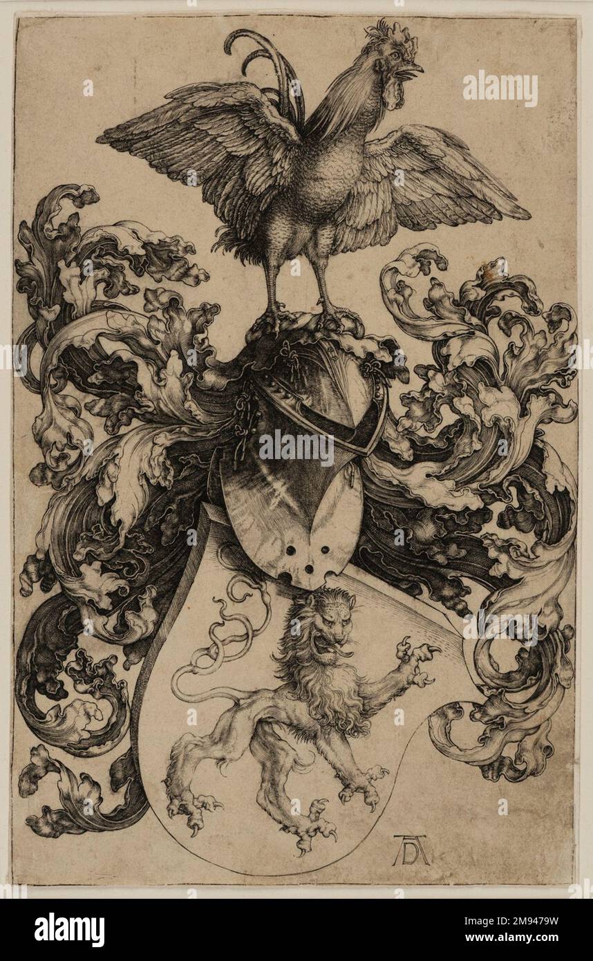 Coat of Arms with Lion and Rooster Albrecht Dürer (German, 1471-1528 ...