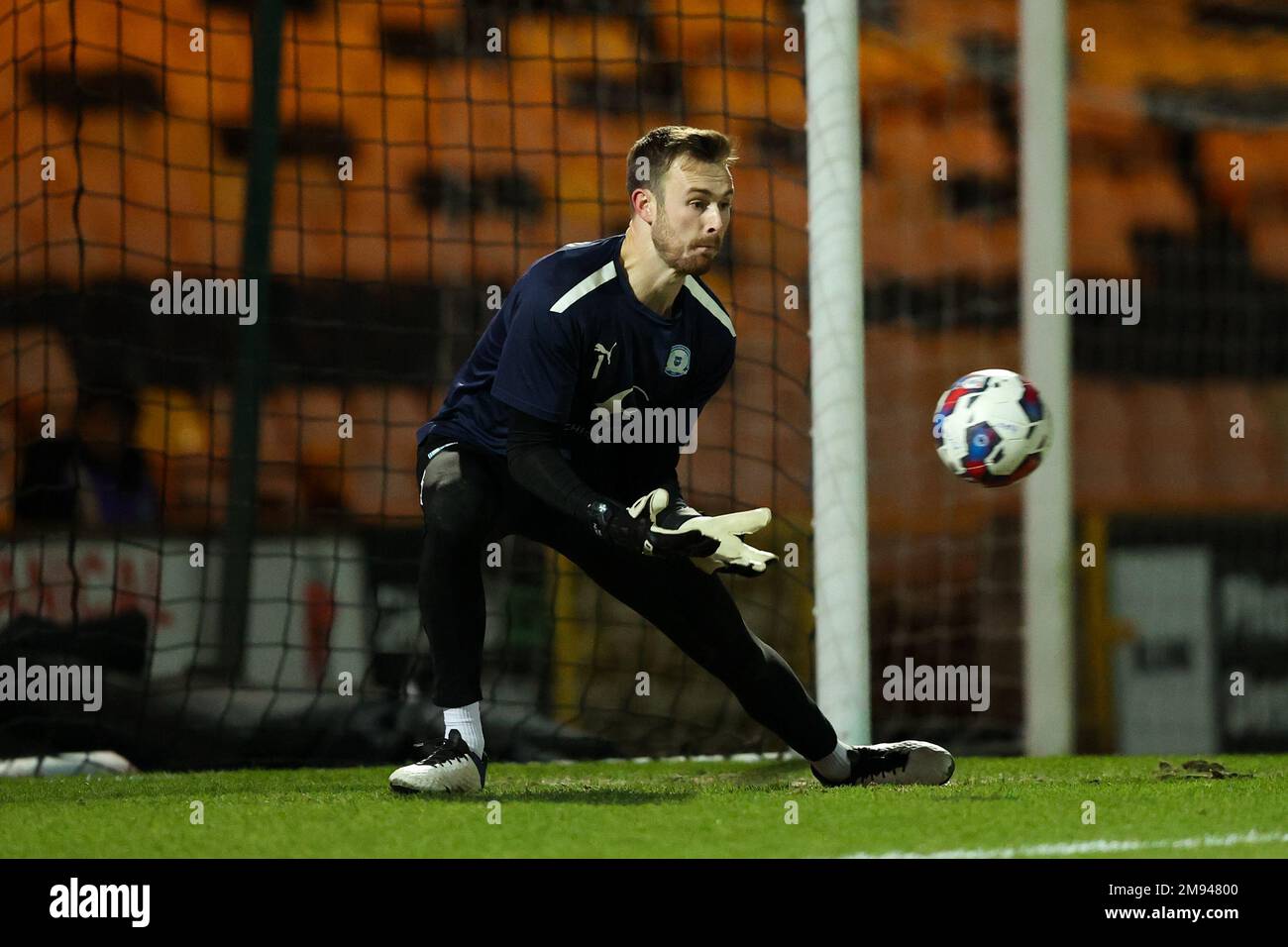 Will Norris of Peterborough United during the pre-match warm up before ...