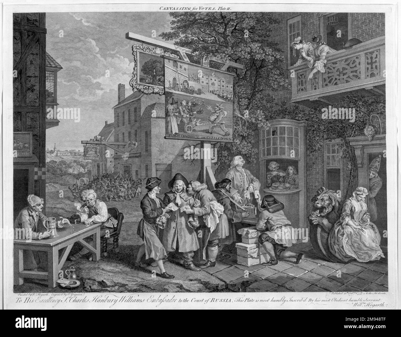 Canvassing for Votes, from "Four Prints of an Election" Charles ...