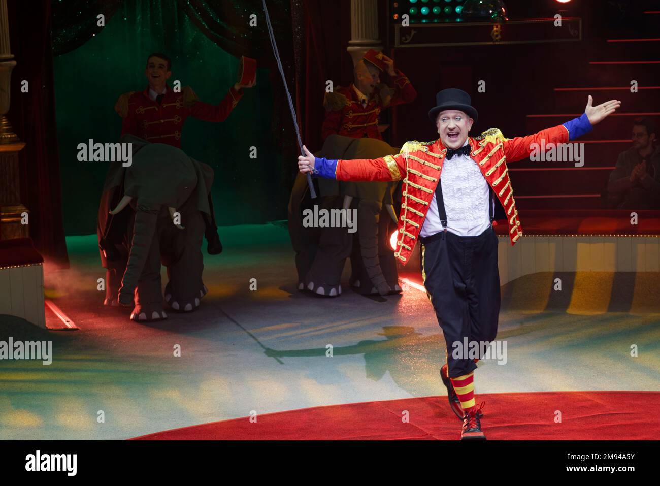 Paris, France. 15th Janv, 2023. Rabbit-Eating Clowns perform during Cirque Bouglione's ...