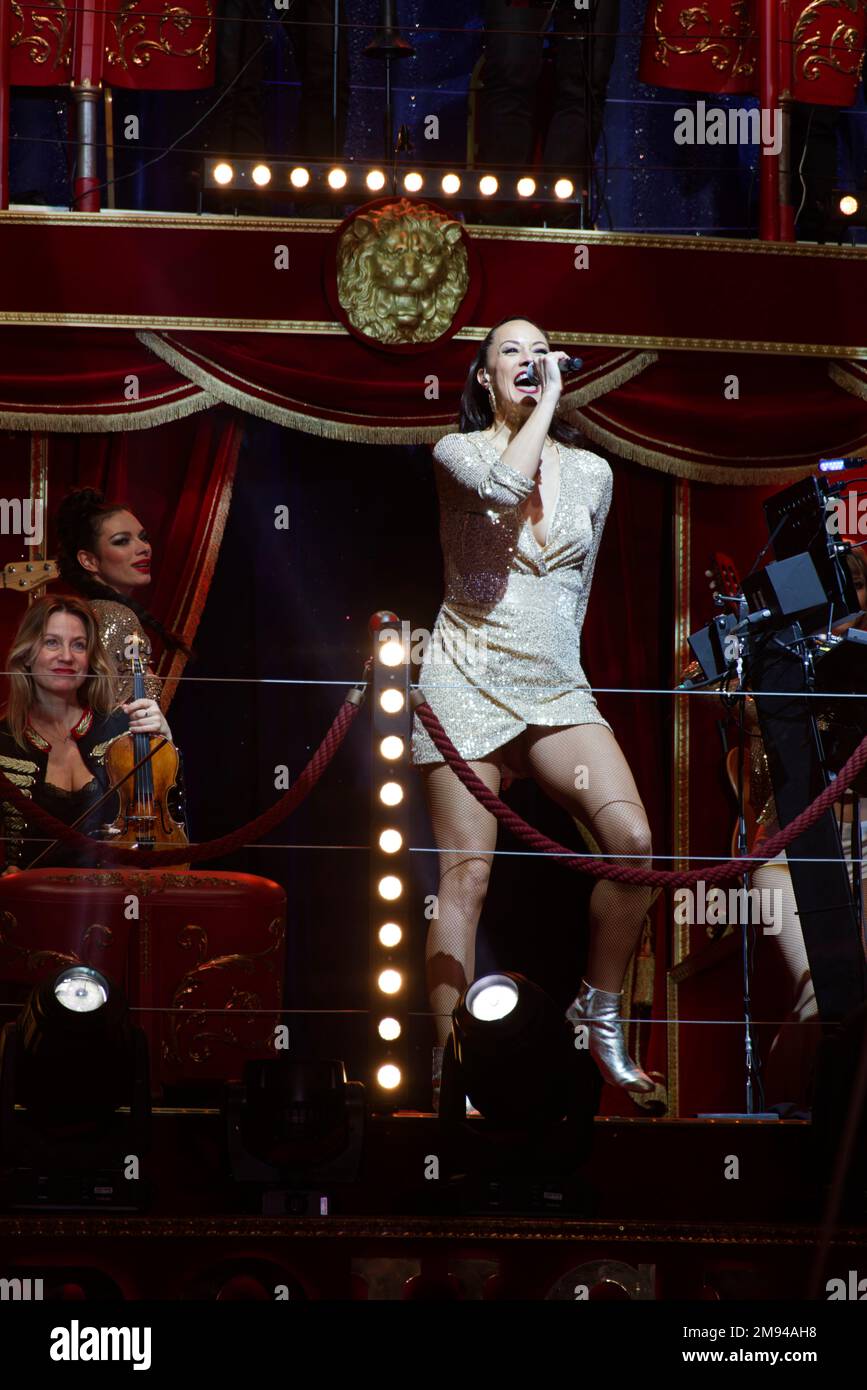 Paris, France. 15th Janv, 2023. Artists perform during Cirque Bouglione's 'Fantaisie' show at ...