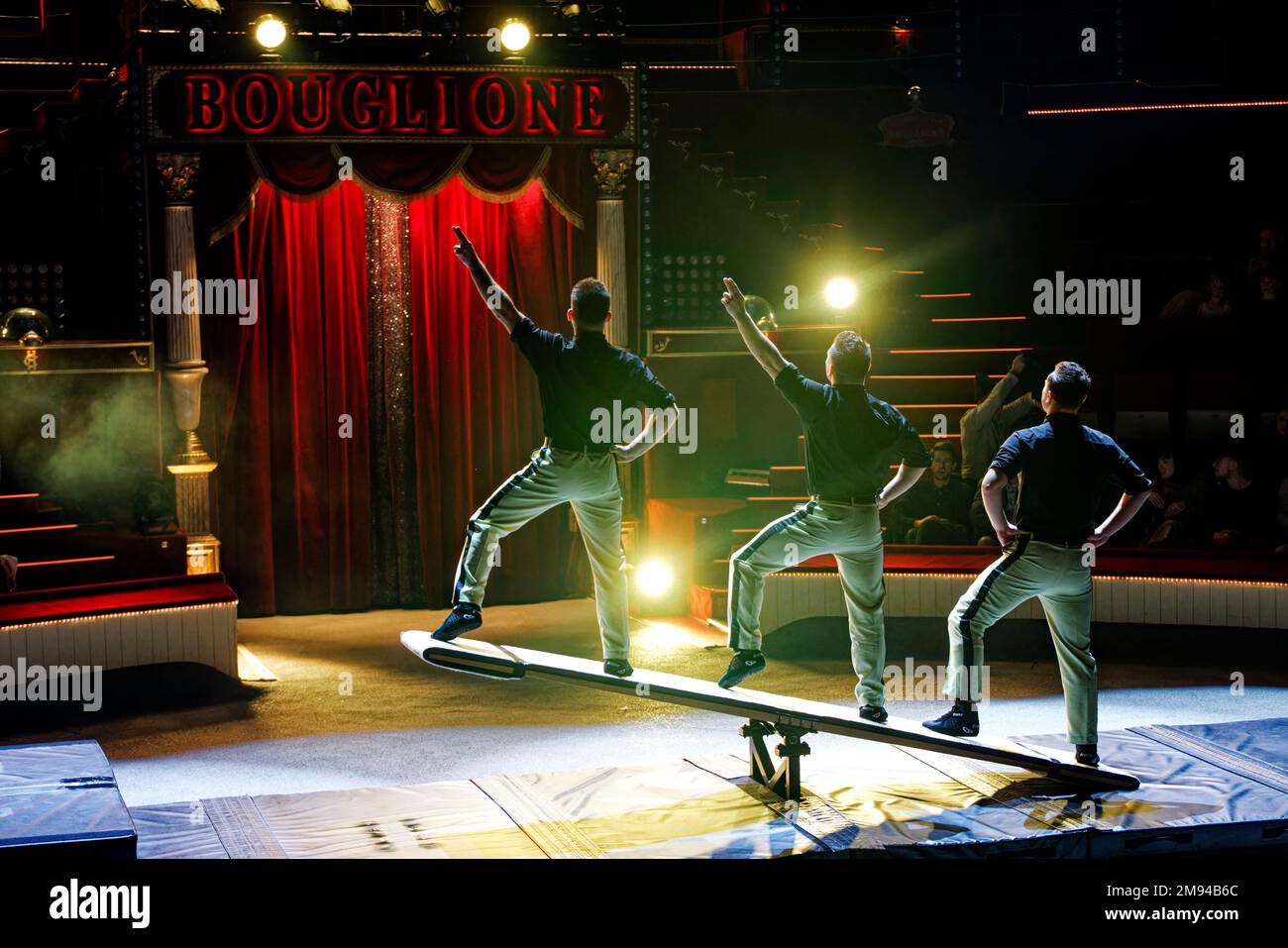 Paris, France. 15th Janv, 2023. The Jump'n'Roll band at the Korean board performs during Cirque ...