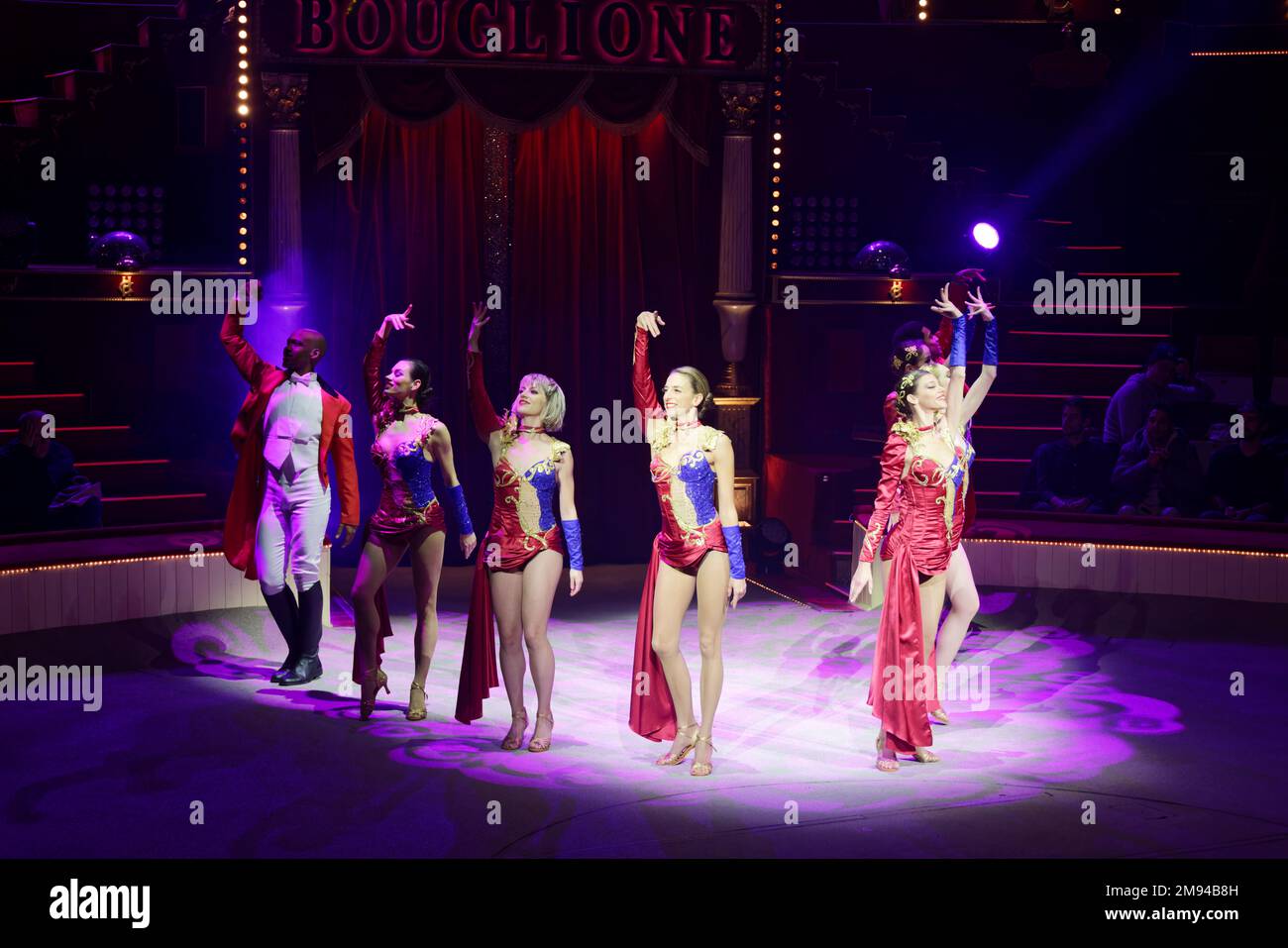 Paris, France. 15th Janv, 2023. The Salto Dancers perform during Cirque Bouglione's 'Fantaisie ...