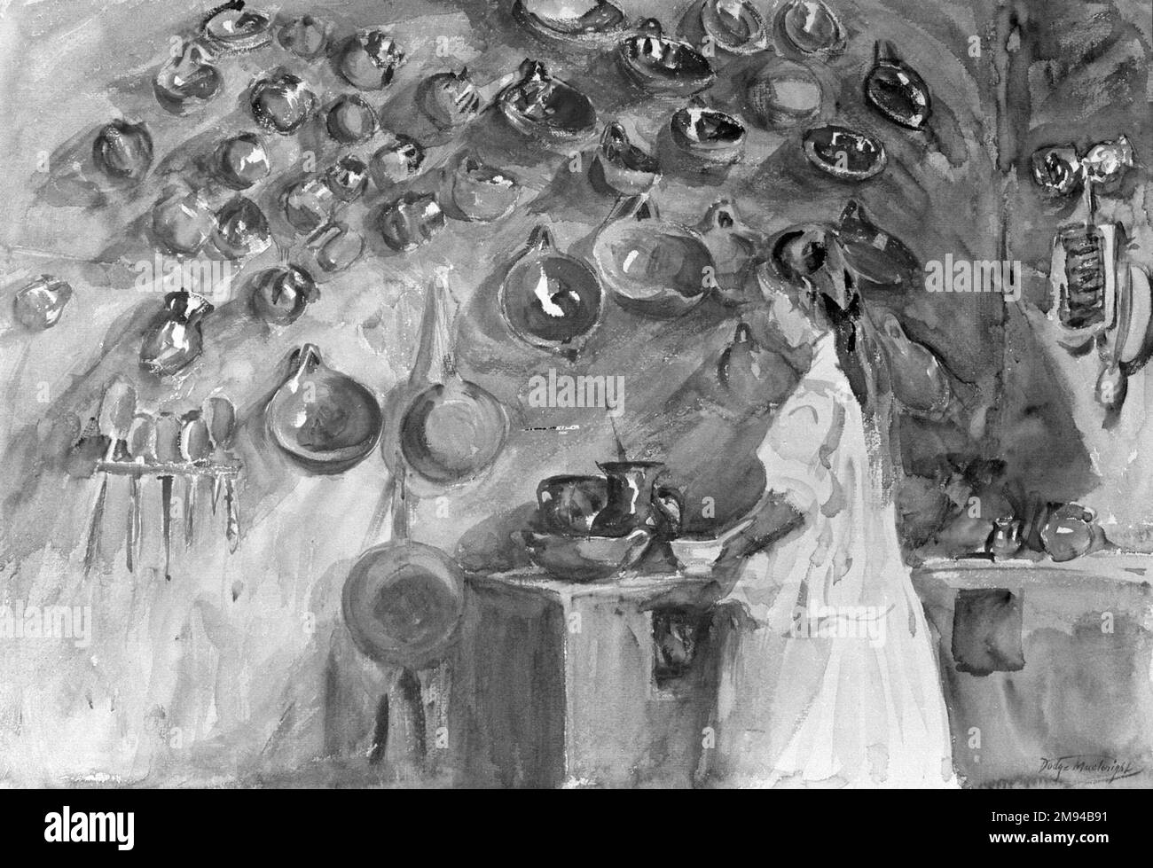 Mexican Kitchen Dodge MacKnight (American, 1860-1950).. Watercolor ...