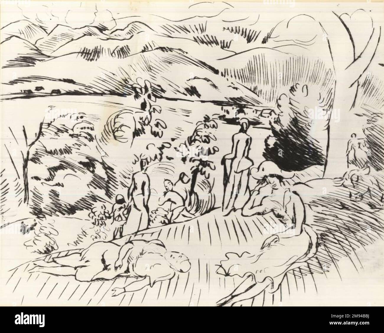 Landscape with Figures Rudolf Grossman (German, 1882-1941).. Drypoint ...