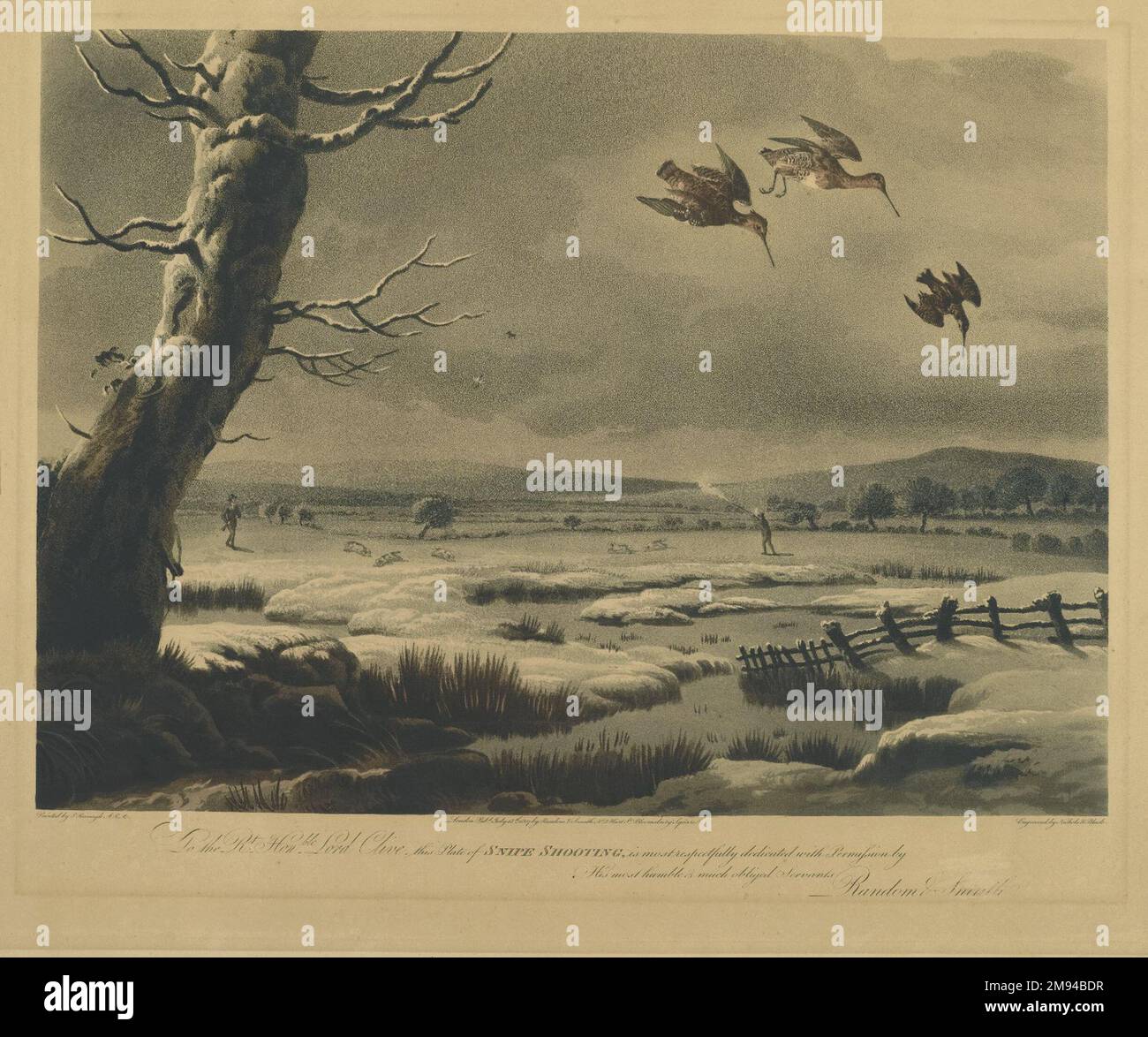 Snipe Shooting Nichols and Bluck.. Engraving European Art Stock Photo ...