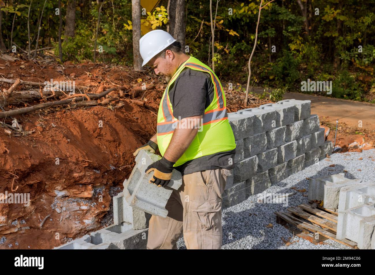 Construction worker was working on construction site near new home when ...