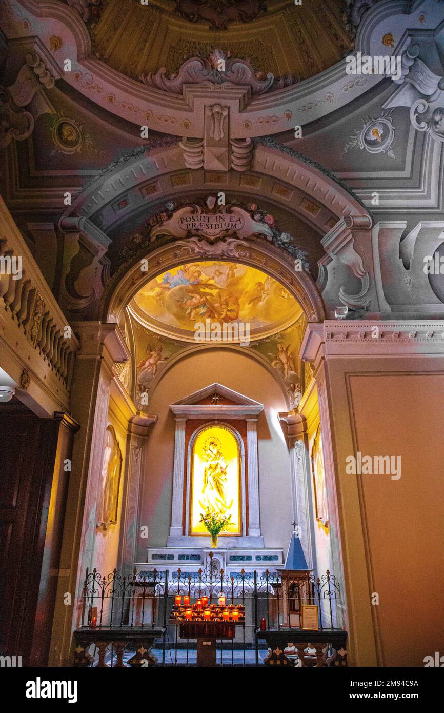 St Stefano church in Menaggio town in lake Como, Lombardy, northern ...