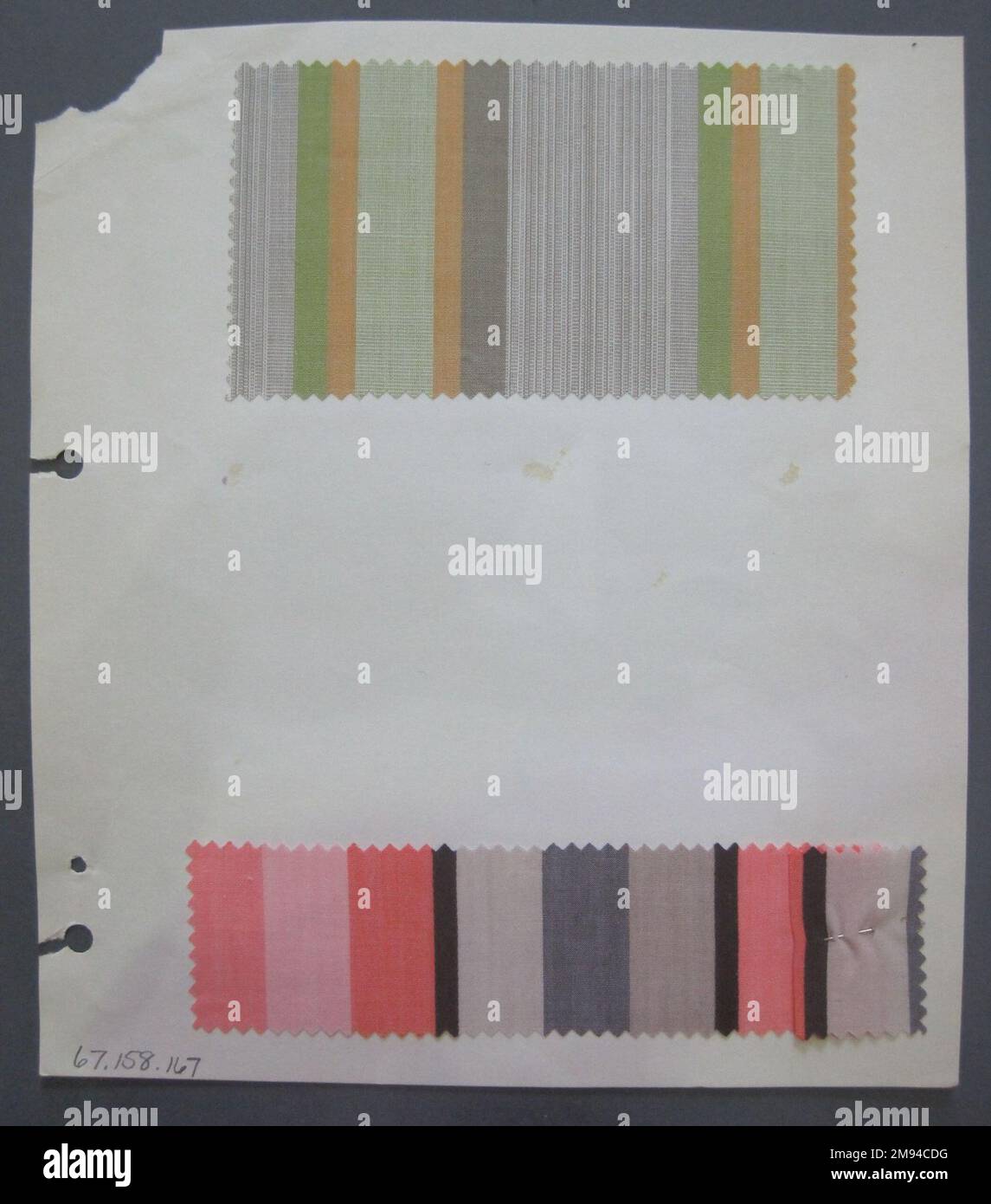 Fabric Swatch Fab-Tex Inc.. , 1963-1966. Cotton, sheet: 8 1/4 x 9 1/2 ...