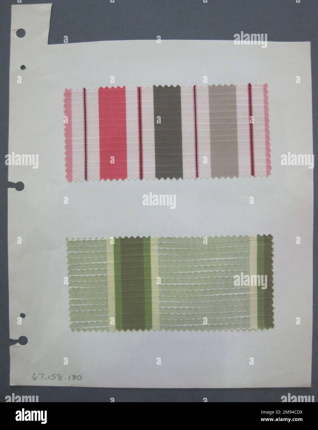 Fabric Swatch Fab-Tex Inc.. , 1963-1966. Cotton and silk, sheet: 8 1/4 ...
