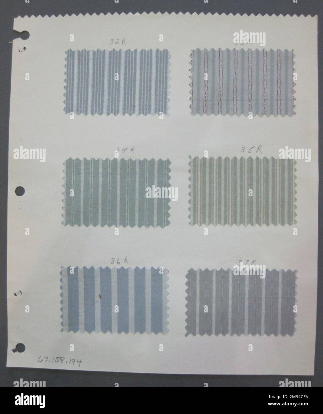 Fabric Swatch Fab-Tex Inc.. , 1963-1966. Cotton and synthetic, sheet: 8 ...