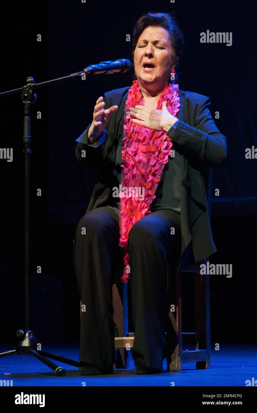 Madrid, Spain. 16th Jan, 2023. Flamenco singer Carmen Linares performs ...