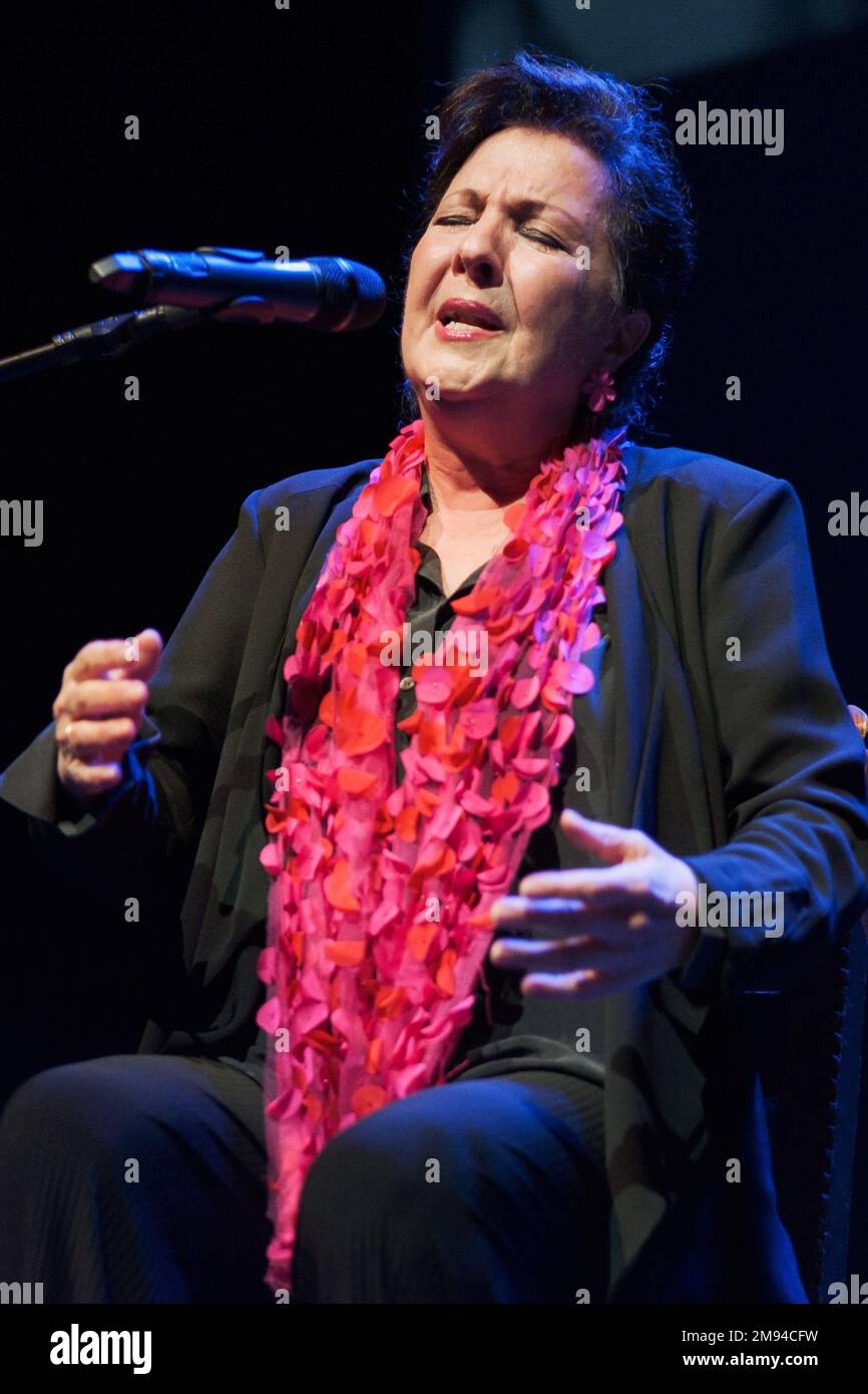Flamenco singer Carmen Linares performs at the Teatro de La Abadía in ...