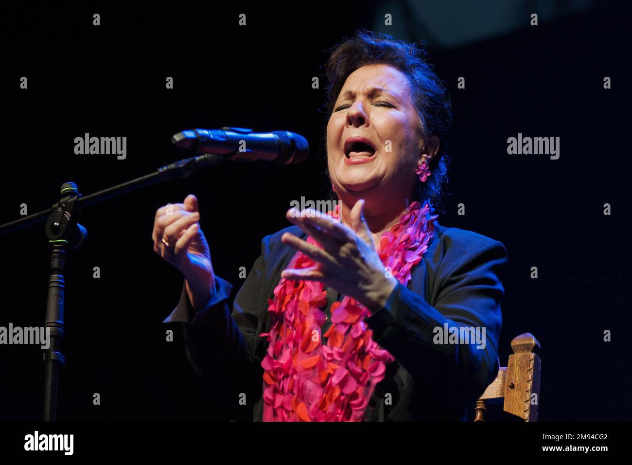 Flamenco singer Carmen Linares performs at the Teatro de La Abadía in ...