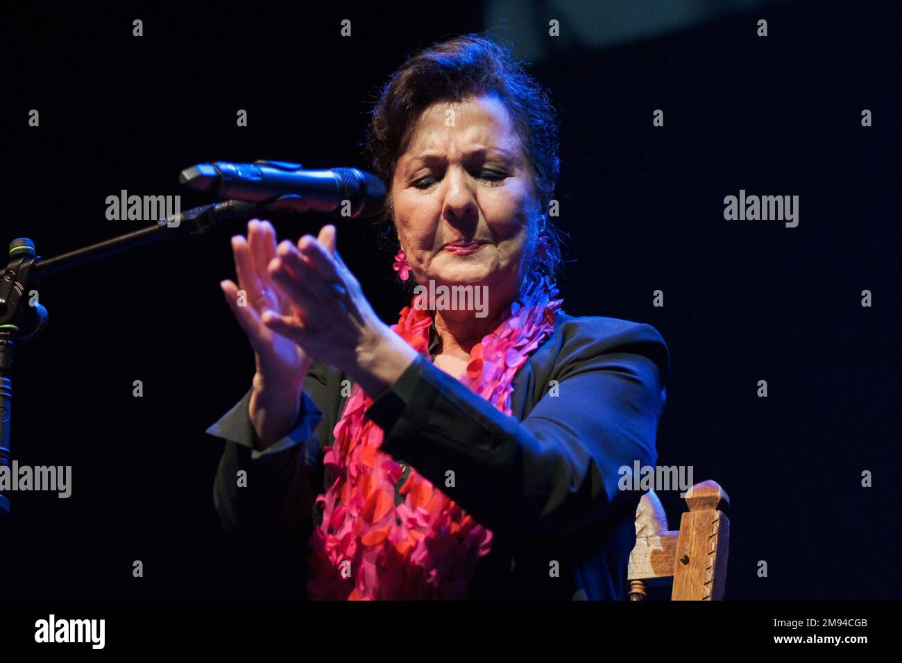 Flamenco singer Carmen Linares performs at the Teatro de La Abadía in ...