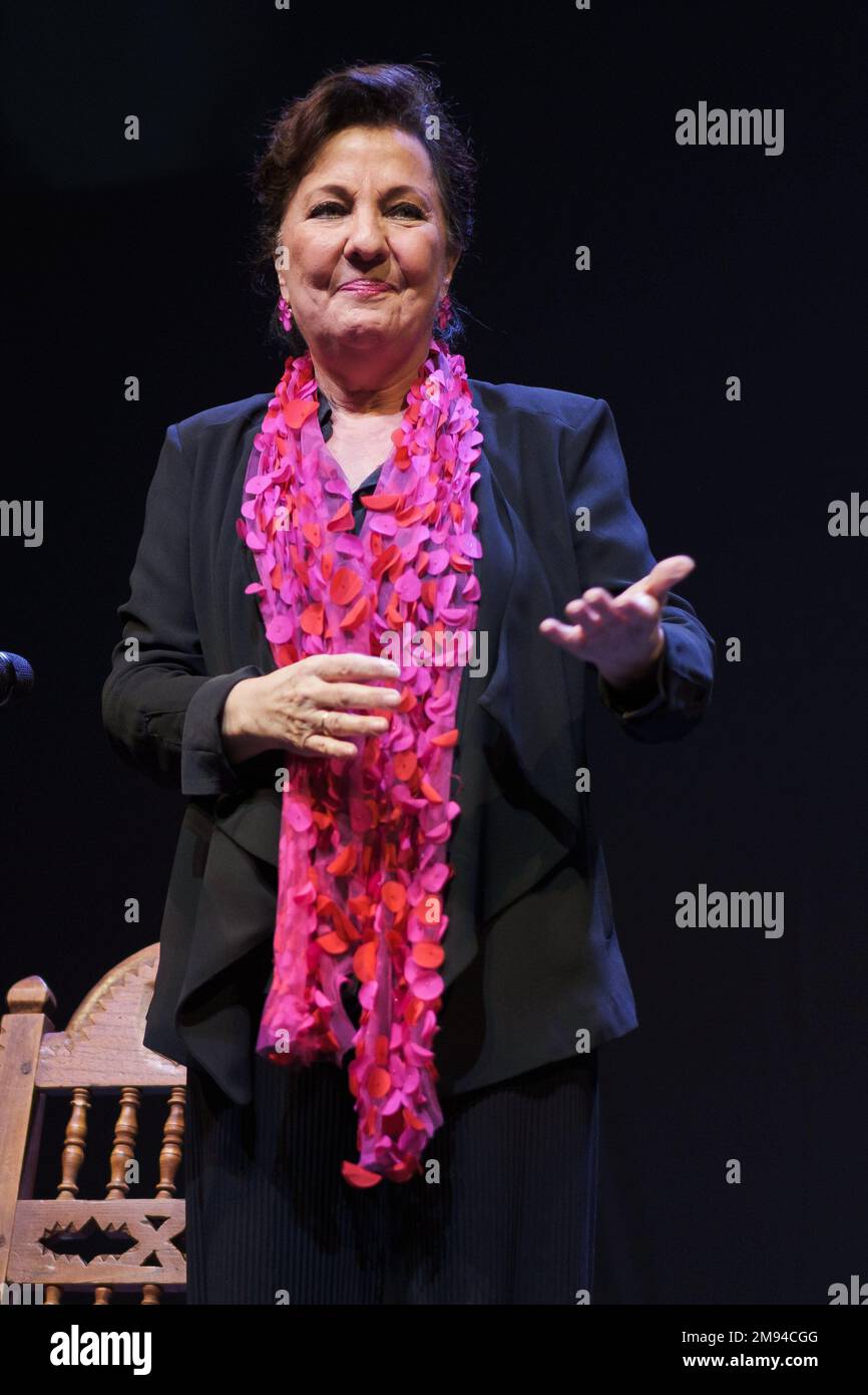 Madrid, Spain. 16th Jan, 2023. Flamenco singer Carmen Linares performs ...
