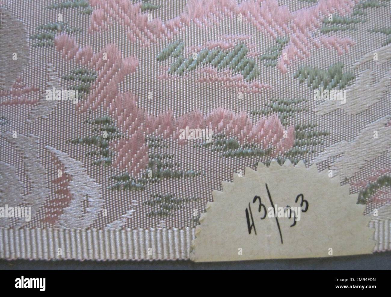 Textile Swatch Textile Swatch, 1950s to 1960s. Silk, 58 1/2 x 21 1/2 in ...