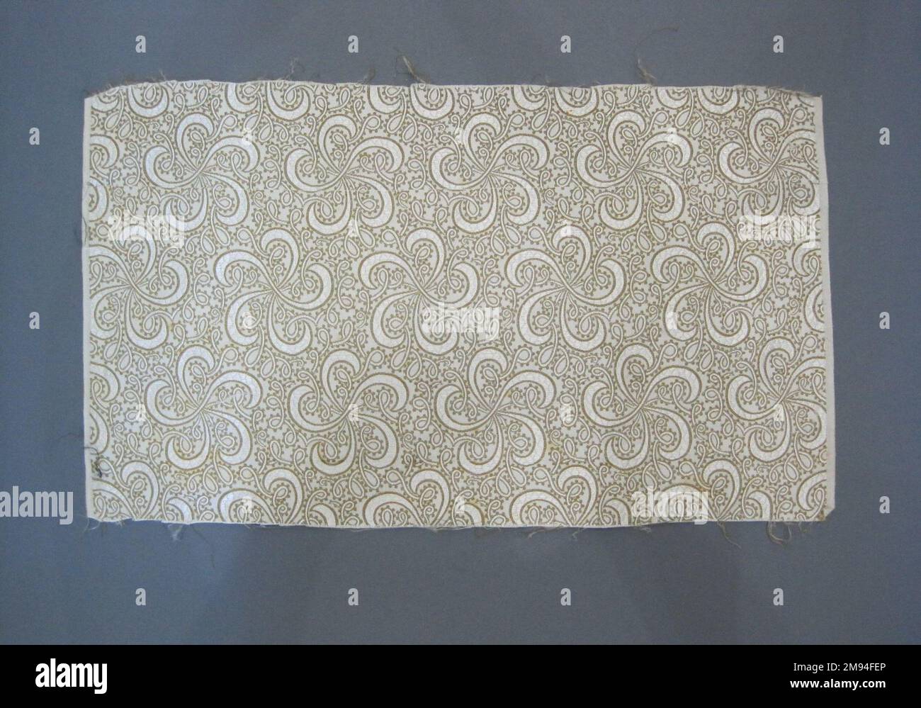 Textile Swatch , 1950s to 1960s. Cotton, metallic thread, 20 x 11 3/4 ...