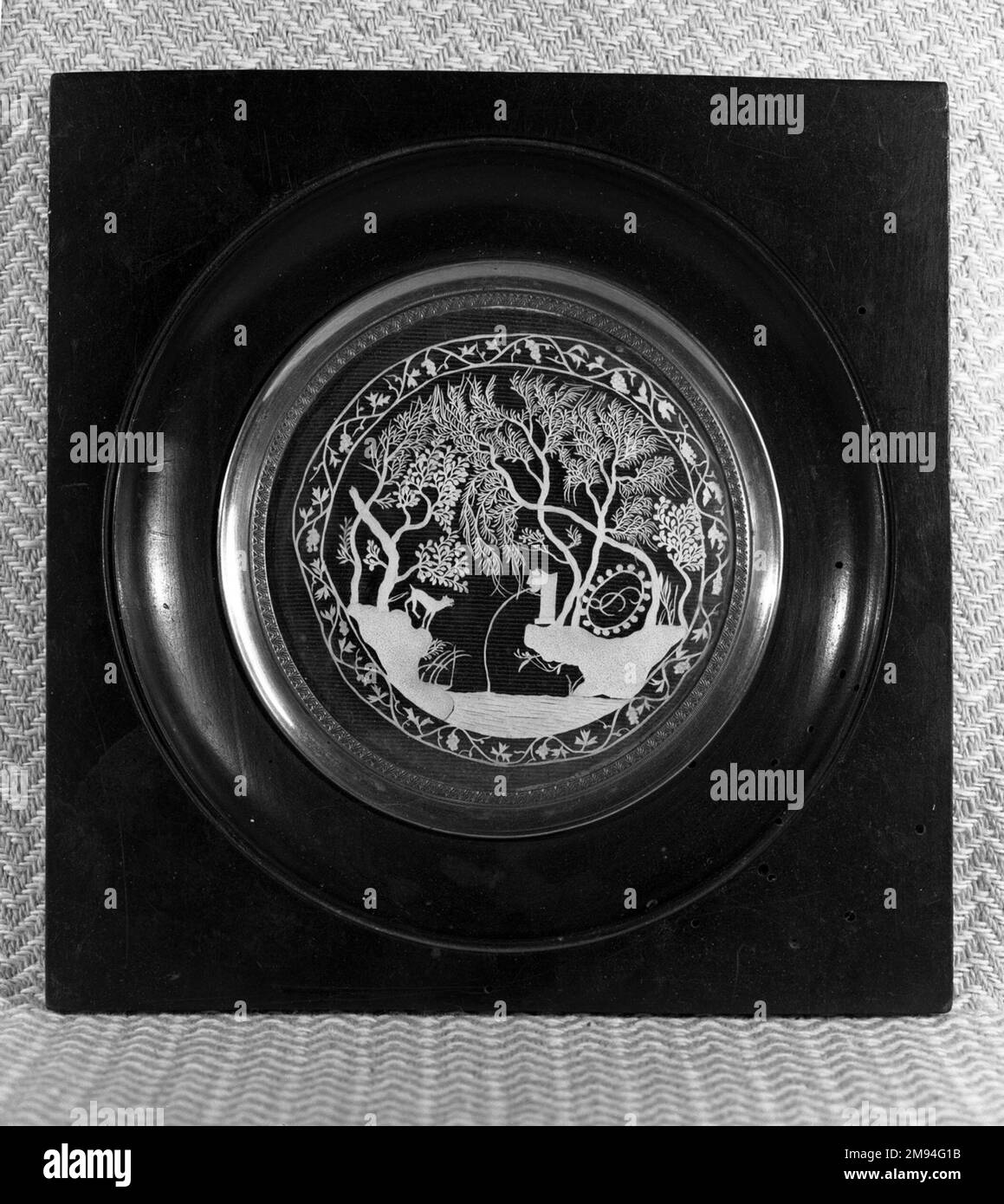 Silhouette of Forest Scene Decorative Arts Stock Photo - Alamy