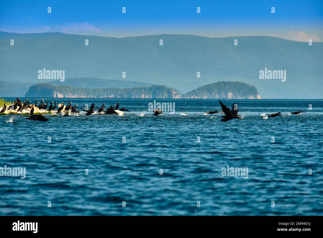 Barguzinsky Bay of Lake Baikal in the Buryat Republic in the daytime ...