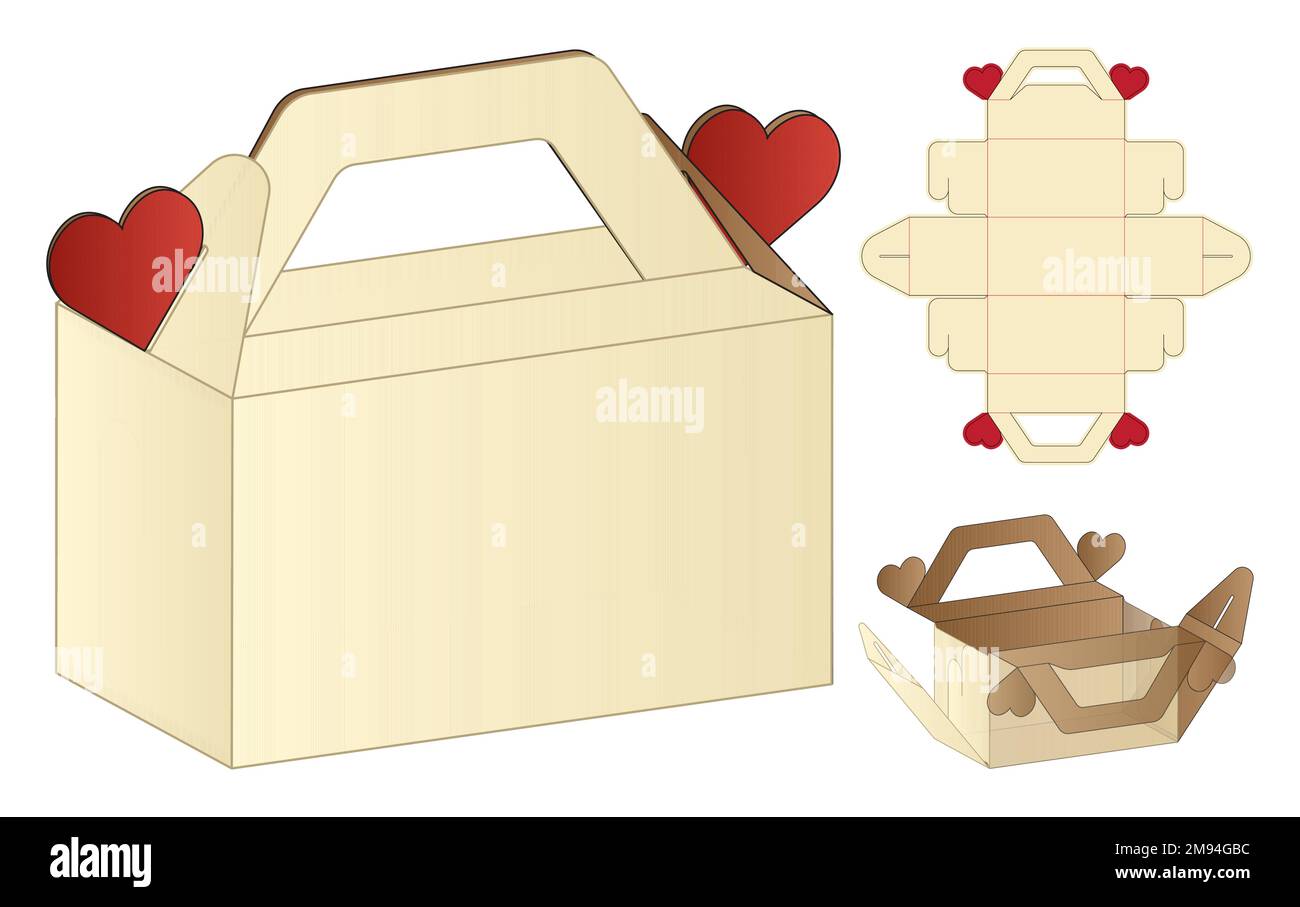 Box packaging die cut template design. 3d mock-up Stock Vector Image ...