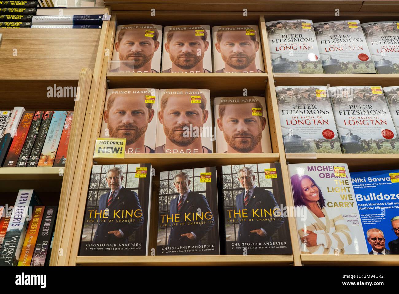 Adelaide, Australia. 17 January 2023 . Copies of Prince Harry's ...