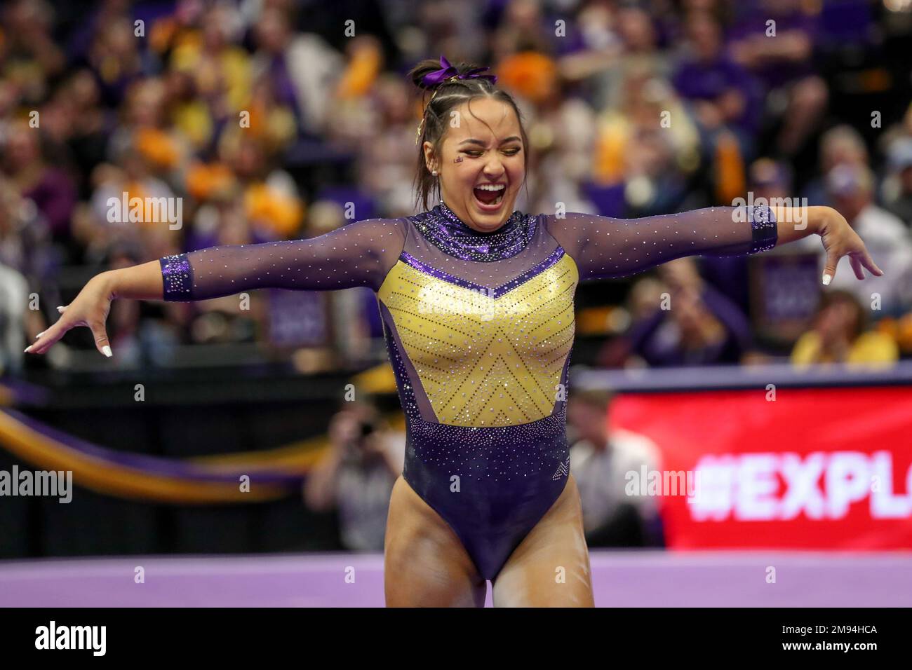 Baton Rouge, LA, USA. 16th Jan, 2023. LSU's Aleah Finnegan competes on ...