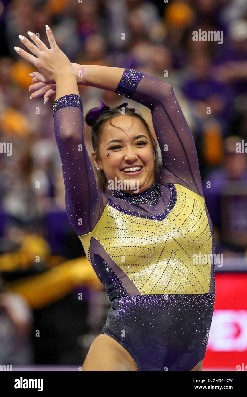 Baton Rouge, LA, USA. 16th Jan, 2023. LSU's Aleah Finnegan competes on ...