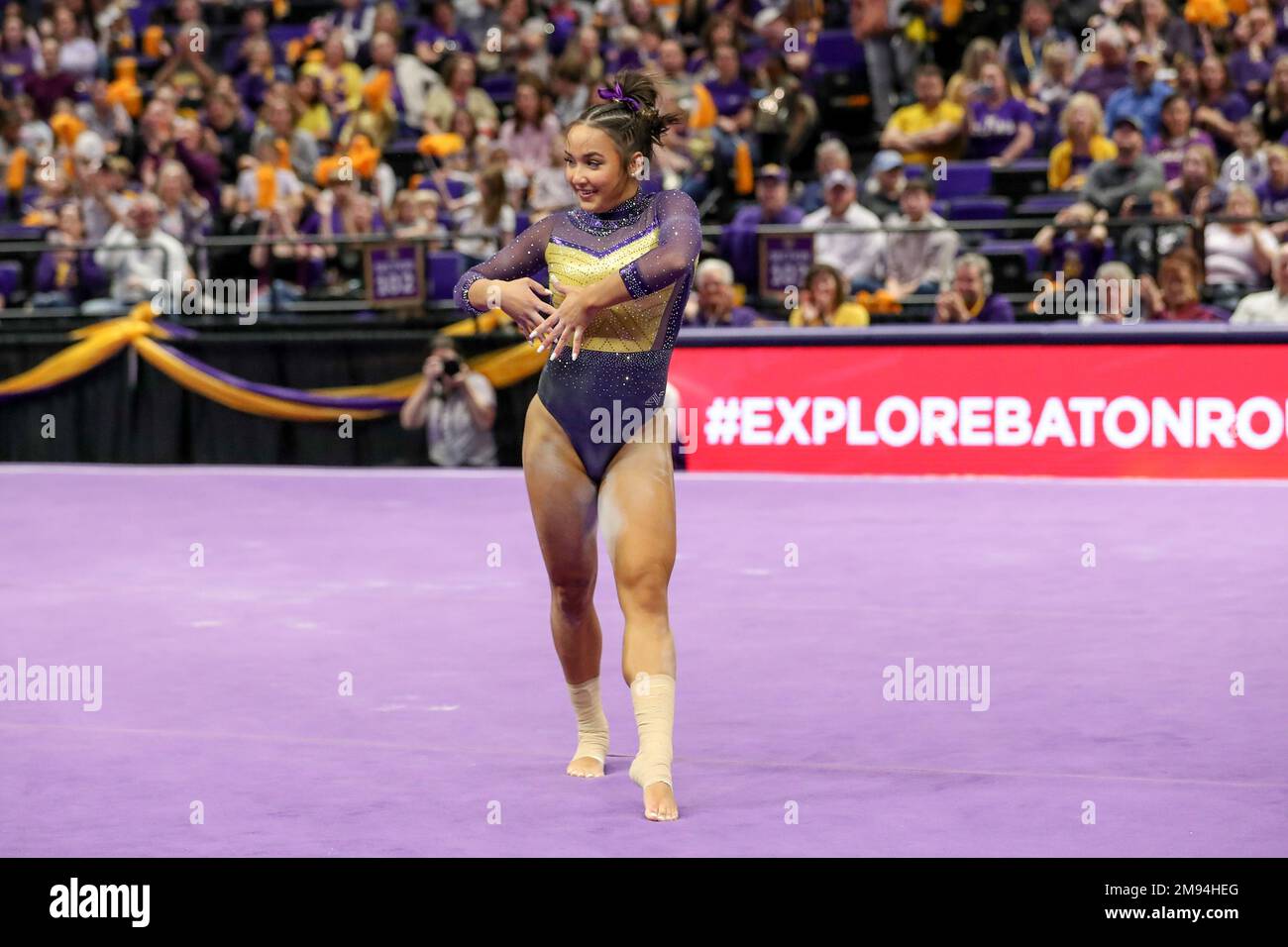 Baton Rouge, LA, USA. 16th Jan, 2023. LSU's Aleah Finnegan competes on ...