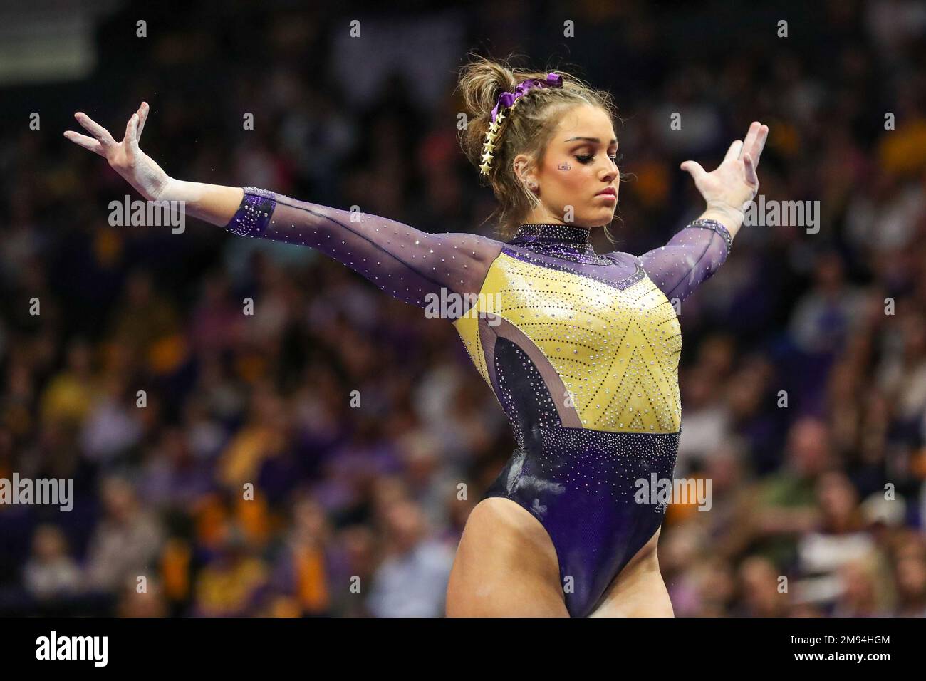 Baton Rouge, LA, USA. 16th Jan, 2023. LSU's KJ Johnson competes on the ...