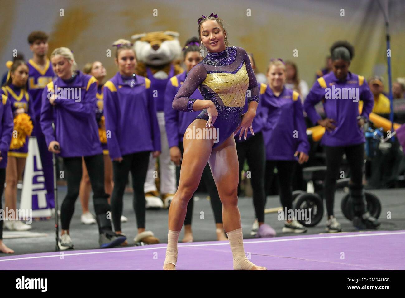 Baton Rouge, LA, USA. 16th Jan, 2023. LSU's Aleah Finnegan competes on ...