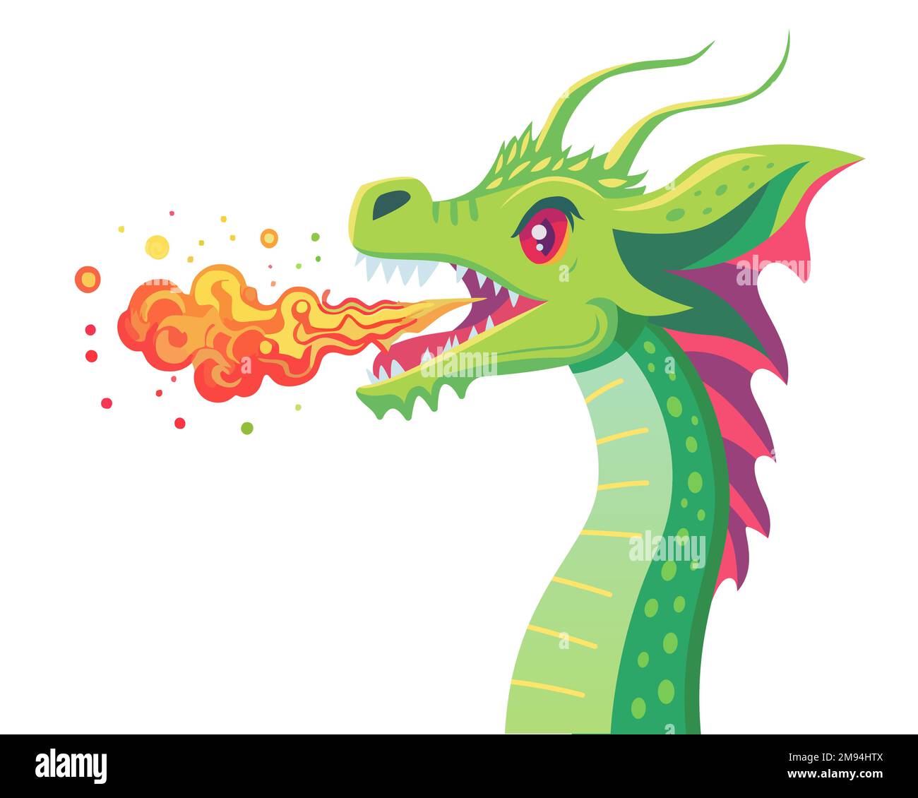green fire breathing dragon character. ancient reptile from legends ...