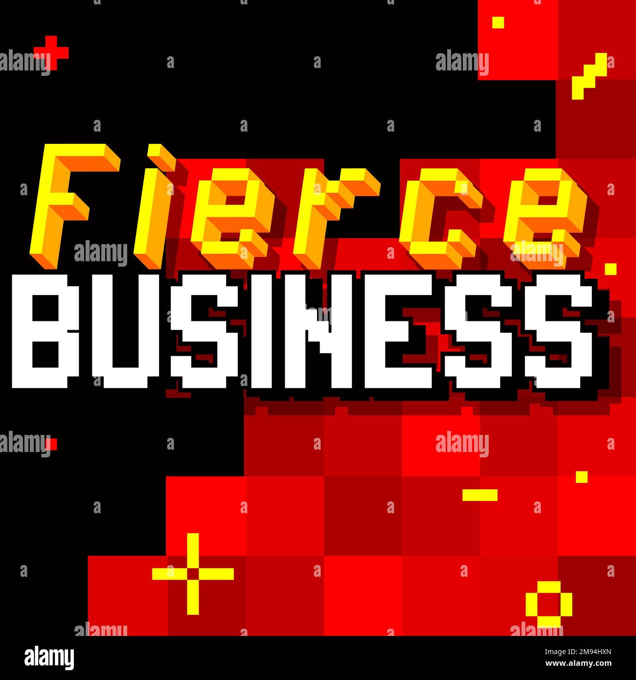 Fierce Business. Pixelated word with geometric graphic background ...