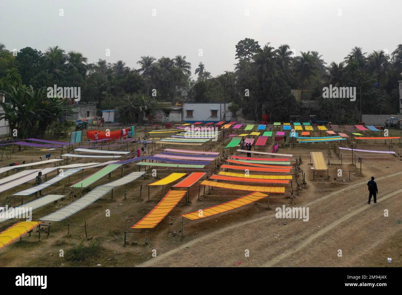 Shantipur, India. 14th Jan, 2023. (EDITORS NOTE: Image taken with drone ...